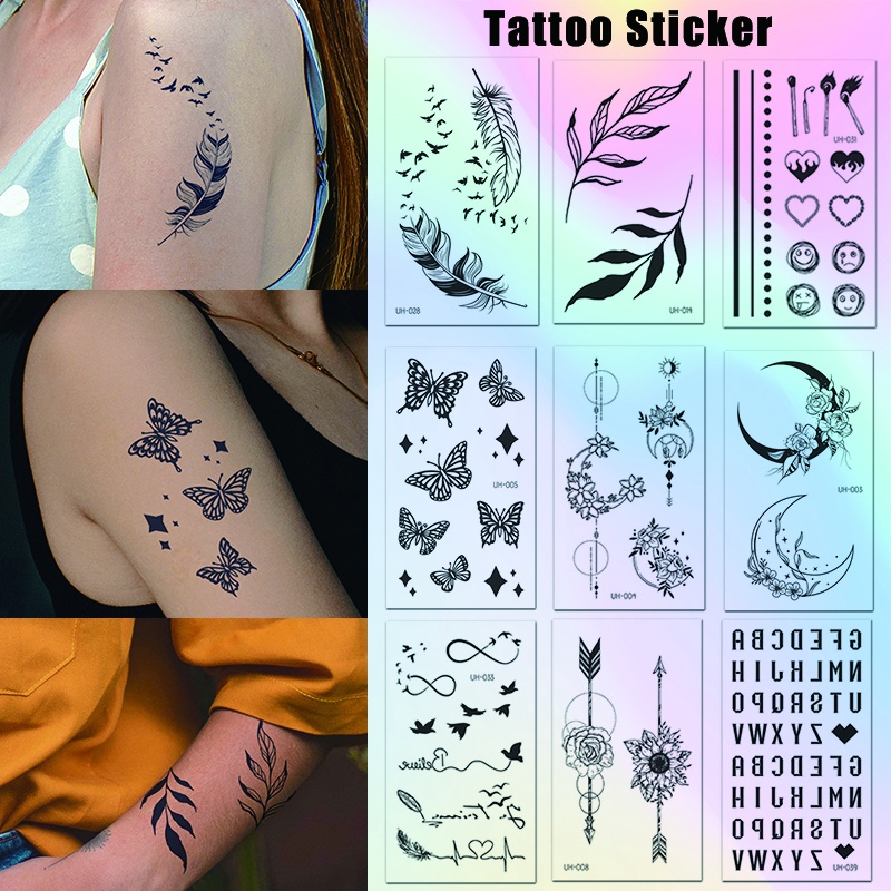 【SUN】Tattoo Sticker Waterproof Long Lasting 15 Days Minimalist Tattoo ...