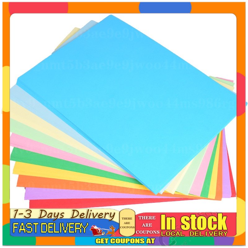 [COD] A4 color cardboard thickened 230g hard color card 100 cards photo ...