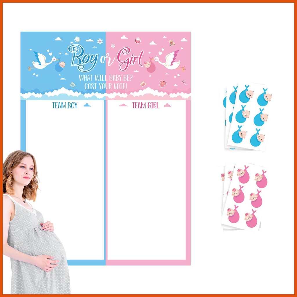 Gender Revealing Sticker Set Party Games Gender Reveal Paper Board with ...