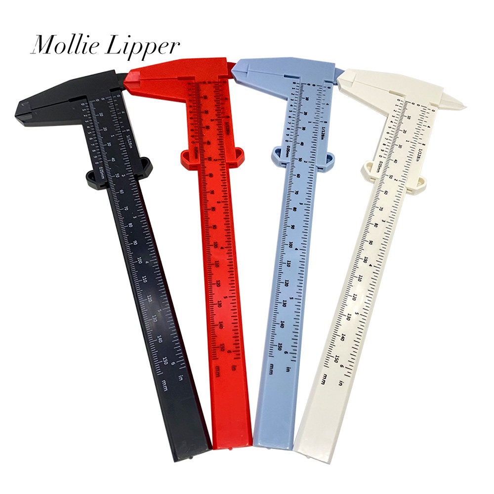 Mollie Lipper Portable 150MM Plastic Eyebrow Measuring Vernier Caliper Tattoo Caliper Ruler ...