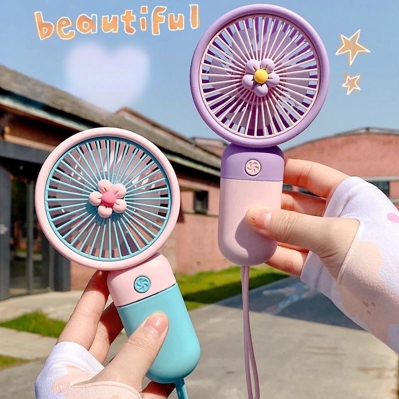 Mini Cute Flower Fruit Rechargable Handheld Fan Portable HandyFan ...