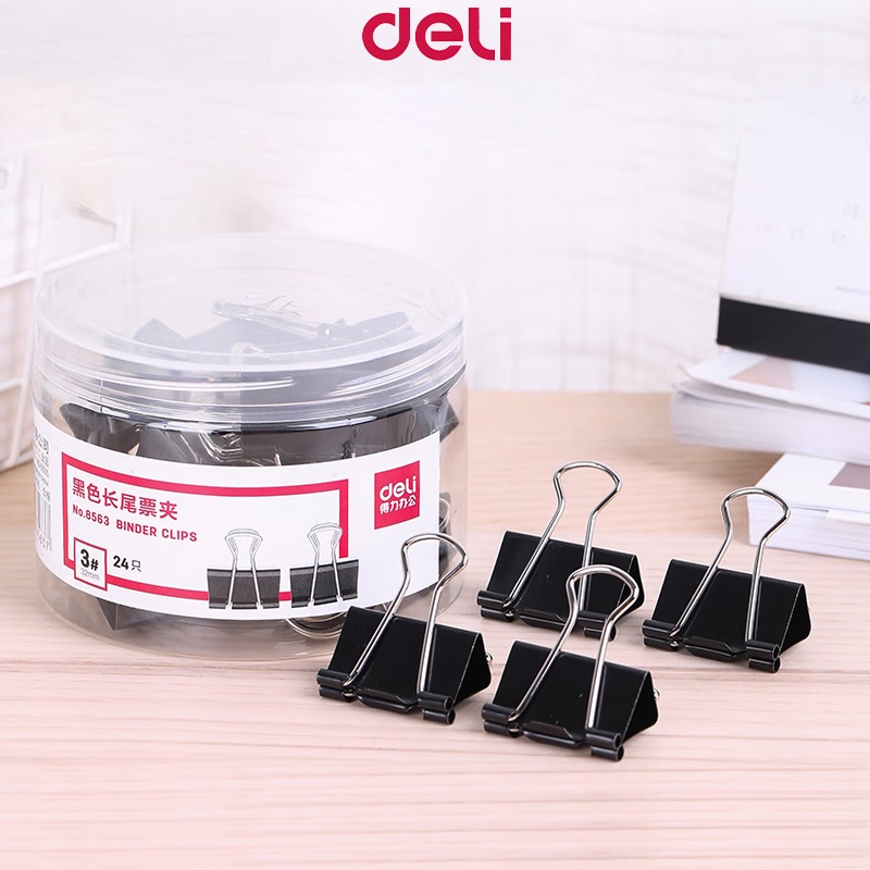 Deli Binder Clips Black 19-51mm E8561A E8562A E8563A E8564A E8565A ...