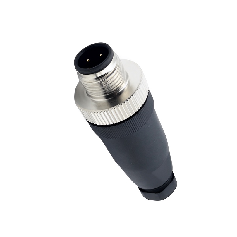 M12 Male Straight 4 Pins Sensor Connector, Waterproof Screw Threaded ...
