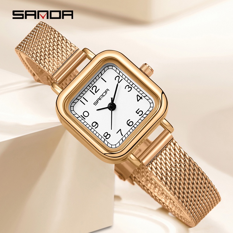 SANDA Women's Square High end Business Fashion Simple Luxury Quartz ...