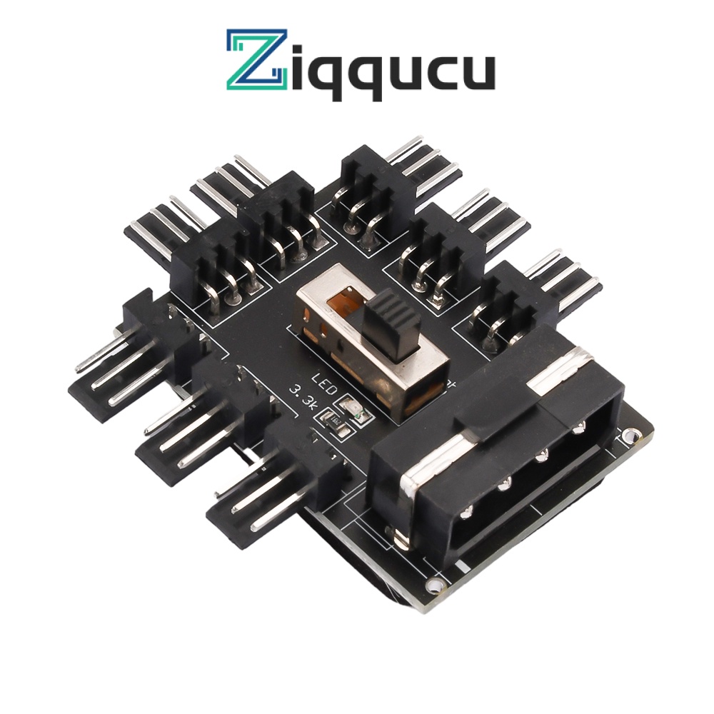 ZIQQUCU Chassis Fan Hub 1 to 8 Way12V 3 PIN Cooling Fan Splitter ...