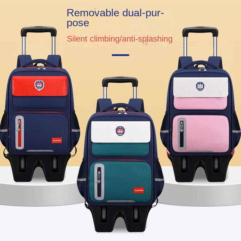 Children's Trolley Schoolbag Boy Elementary School Students Grade 3 to ...