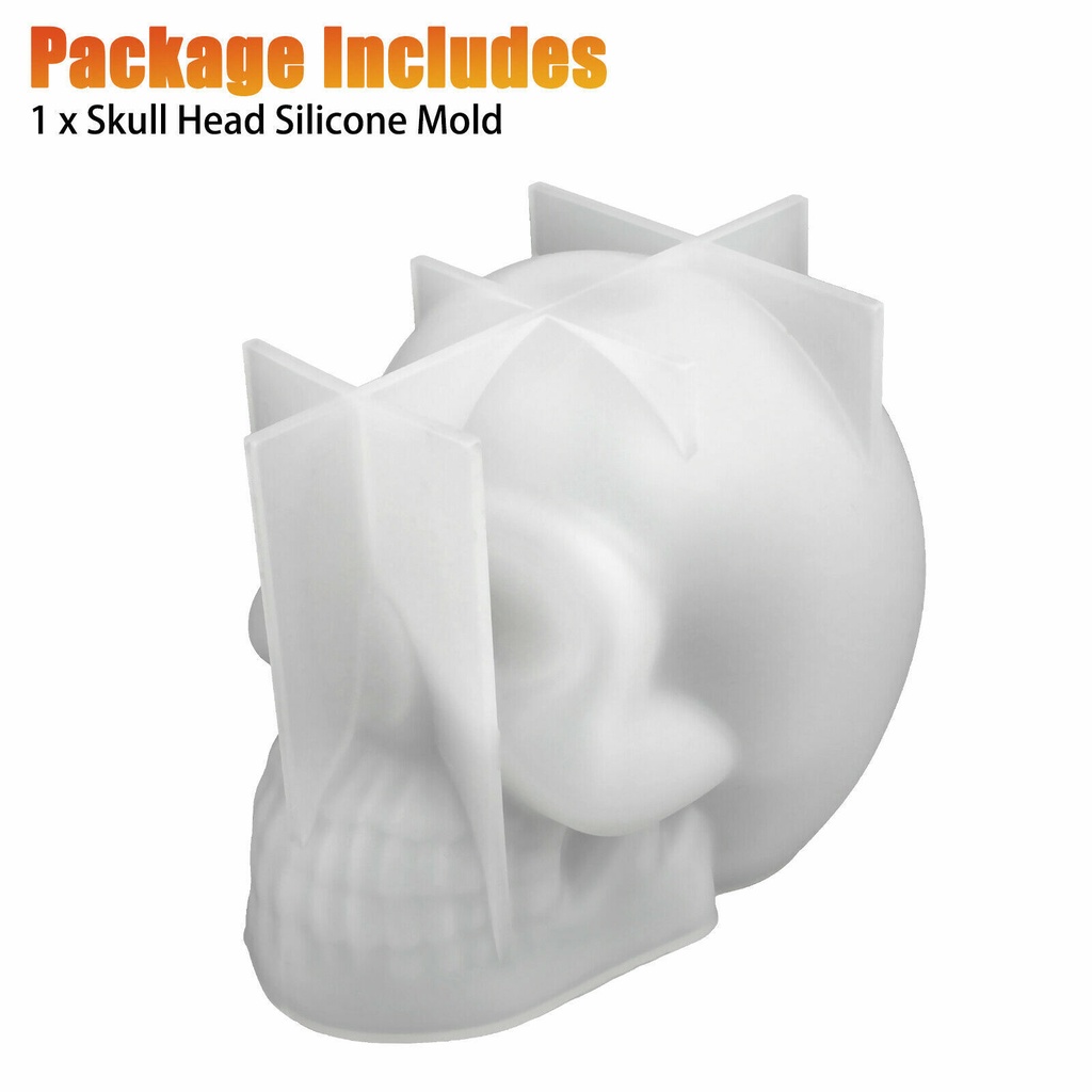 DIY 3D Skull Silicone Resin Casting Mold Bone Halloween Mold Tool Epoxy ...