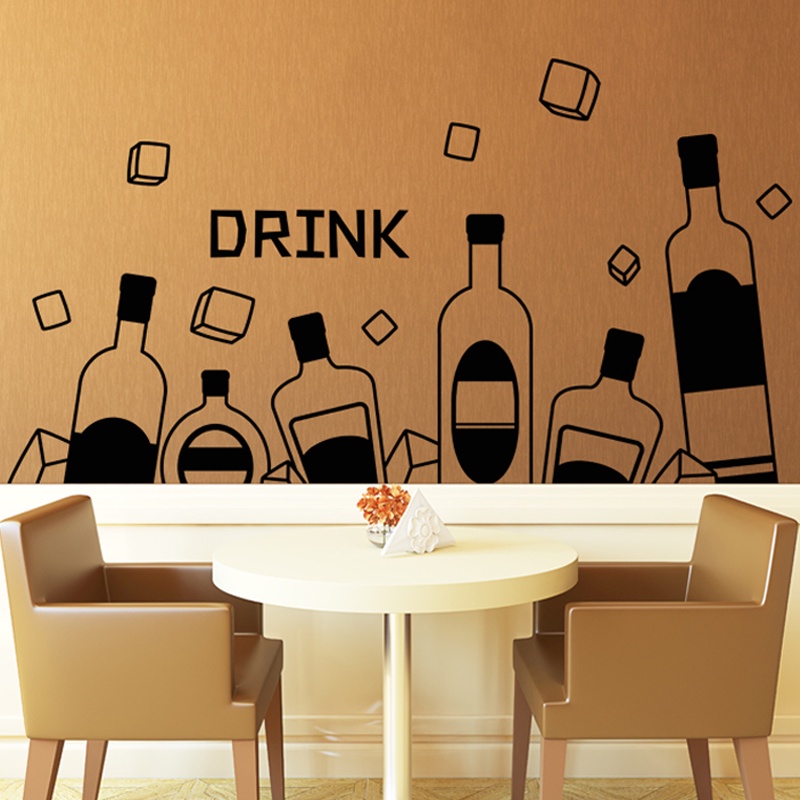 Hotpot Shops Glass Doors Window Vinyl Decal Beer Bottle Decoration Wall ...