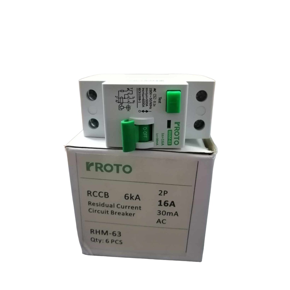 RESIDUAL CURRENT CIRCUIT BREAKER 2-Pole RHM-63-2P RCCB 6KA Eoppo ...