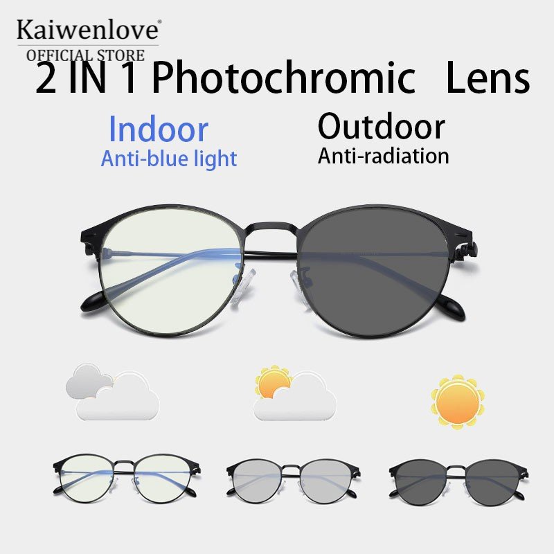 Unisex Anti Radiation Photochromic Eye Glasses for Women Men ...