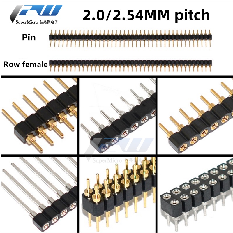 5 Pcs Round Hole Pin Header 2.54MM Pitch Row Female/Male, Single Row ... 5 Pcs Round Hole Pin Header 2.54MM Pitch Row Female/Male, Single Row ...