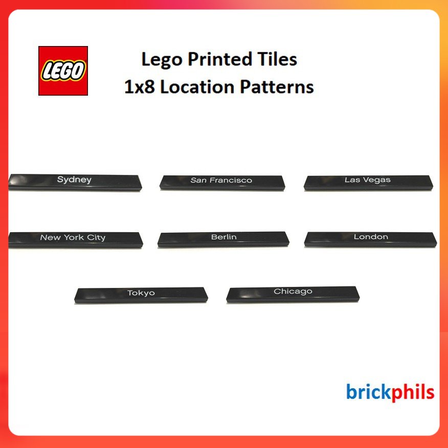 Lego Printed Tiles - 1x8 Location Patterns | Shopee Philippines