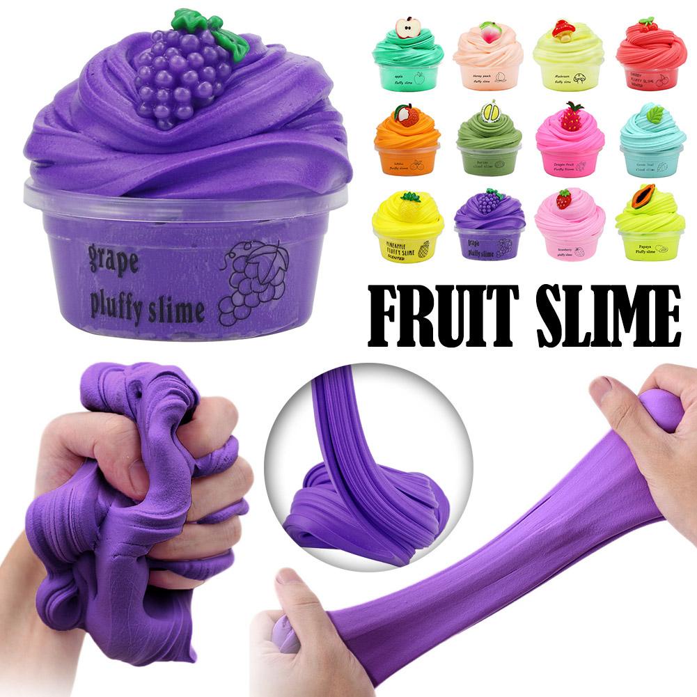 60ml Fruit Cake Slime Fluffy Floam Kids Modeling Clay Toys Polymer Safe ...