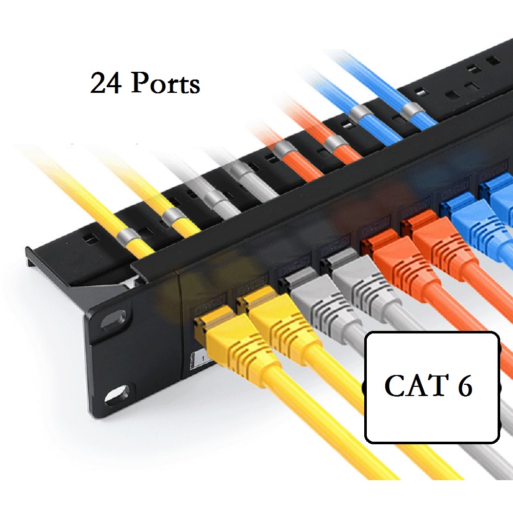 Patch Panel 24 Port Cat6 RJ45 19inch Punch Down Keystone | Shopee ...
