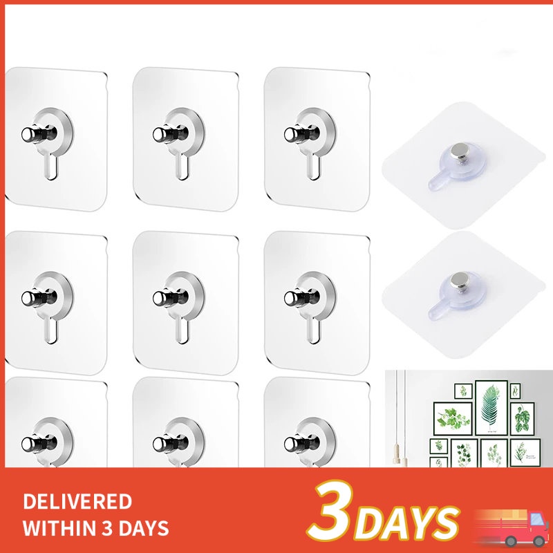 PVC Strong Adhesive Nails/Poster Screw Stickers Wall Hook/Closet ...