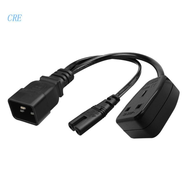 CRE C20 to C7 UK Power Cord IEC320 C20 Male to UK C7 Female Power ...