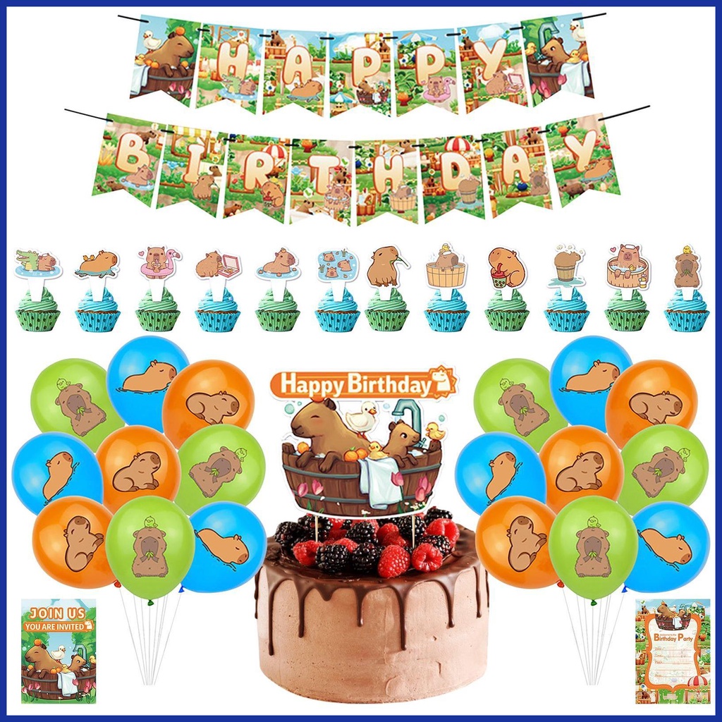 Capybara Party Decor Capybara Party Balloons Set Capybara Party ...