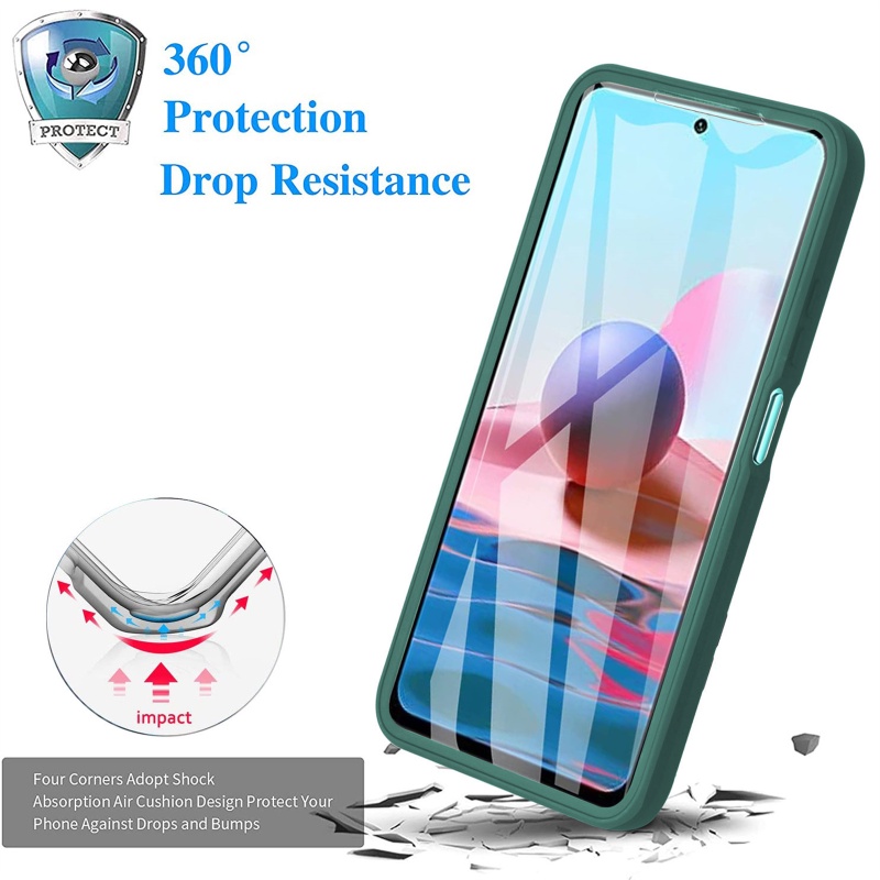 360 Degree Full Body Shockproof Cover for Xiaomi Redmi Note 10 Pro Max ...