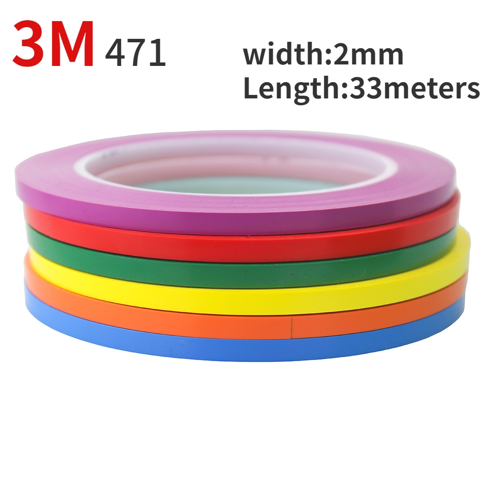 2mm Width 3M 471 Vinyl Tape Fineline Fine line Pinstriping Masking Tape Blue Floor Tape 2mm x ...