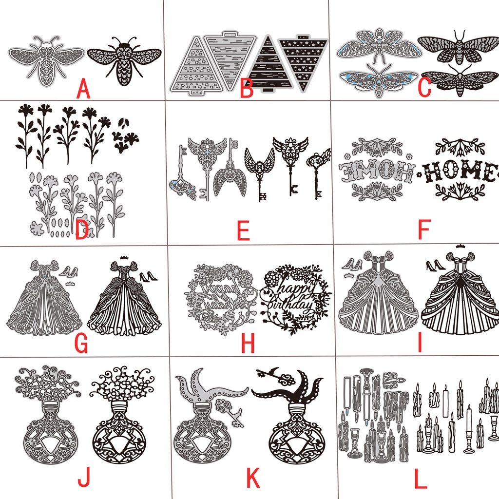 Cee Moth Insect Wedding Dress Candle Metal Cutting Dies Carbon Steel ...