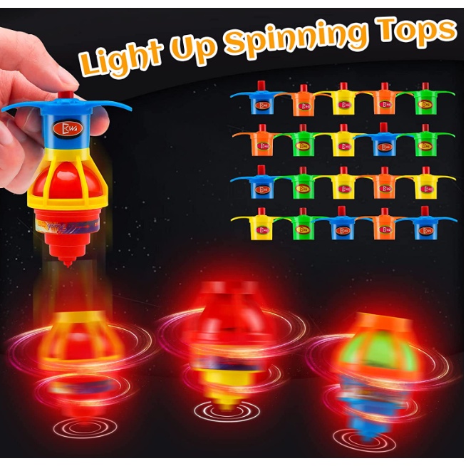 2/5/10Pcs Spinning Top Flash Luminous Spinning Tops Toy Colorful Top ...