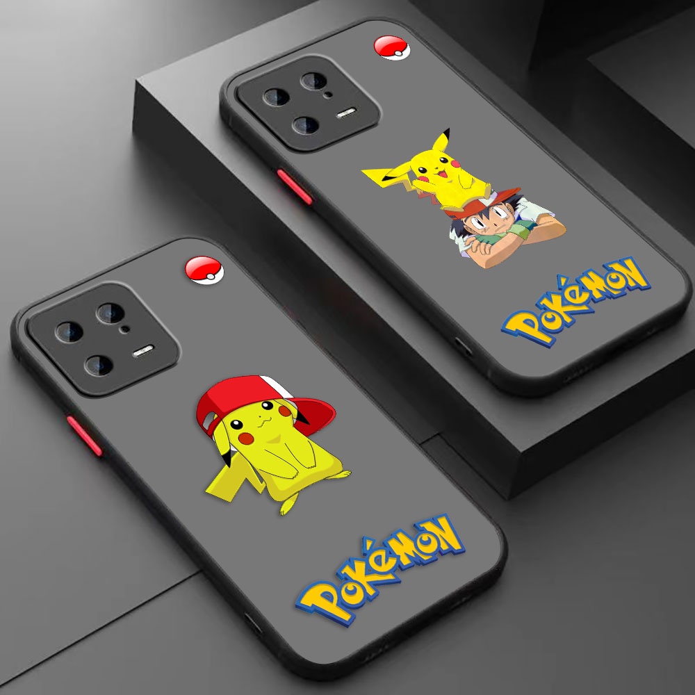 Pokemon Ash Ketchum Pikachu Matte Cell Phone Case For Xiaomi 13 12 12T ...