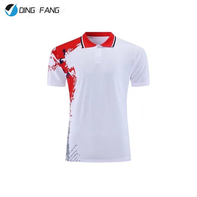 New Design Comfy Soft Spot Goods Men Badminton Jersey White Badminton ...