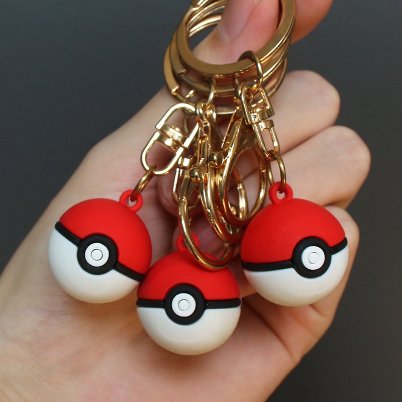 Pokemon Ball Keychain Cute PVC Pokeball Pendant kids Pocket Toy gift ...