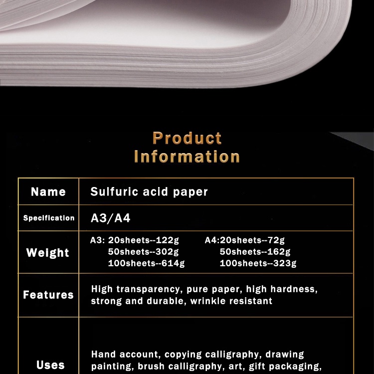 Angel Mark Sulfuric Acid Papers A3/A4 20/50/100 Sheets Translucent ...