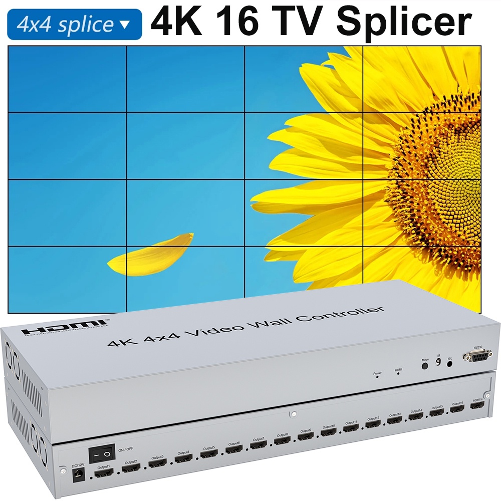 4K 4x4 HDMI Video Wall Controller 2x2 3x3 3x4 3x5 Multi Screen ...