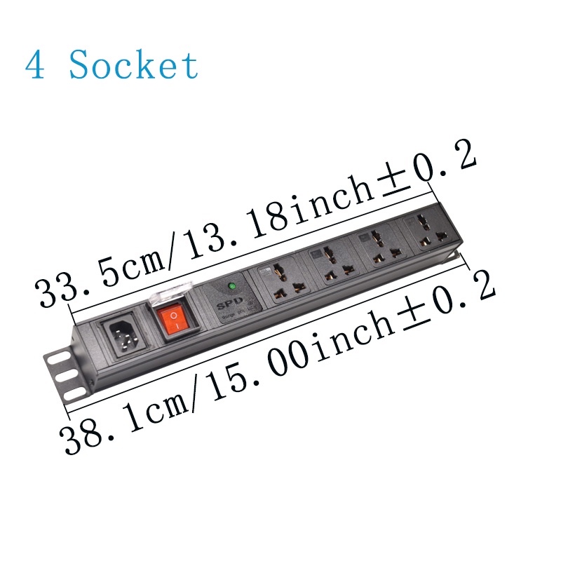 C14 power input PDU power distribution unit 2-12 position universal hole expansion anti surge ...