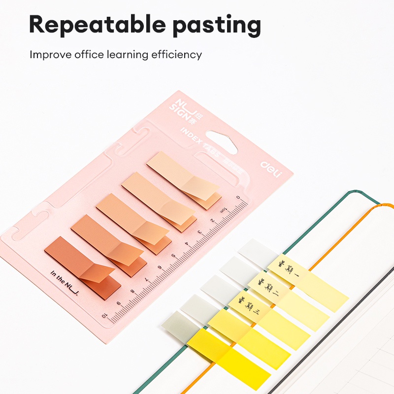 Deli Nusign Sticky Notes 100 Sheets Instruction Label Bookmarks Student ...
