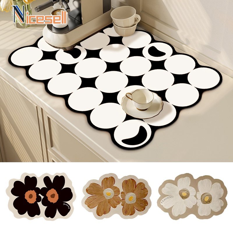 Kitchen Tableware Drying Pad Creative Coffee Cup Mat Kitchen Drainage ...