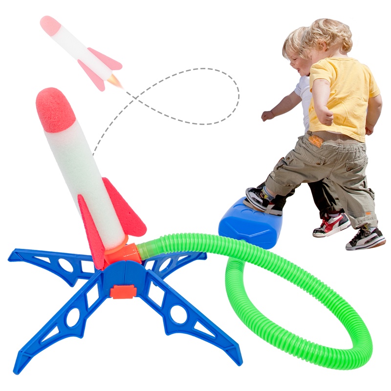Rocket Air Pump Toy Foot Pump Rocket for Kids Outdoor Lawn Interaction ...