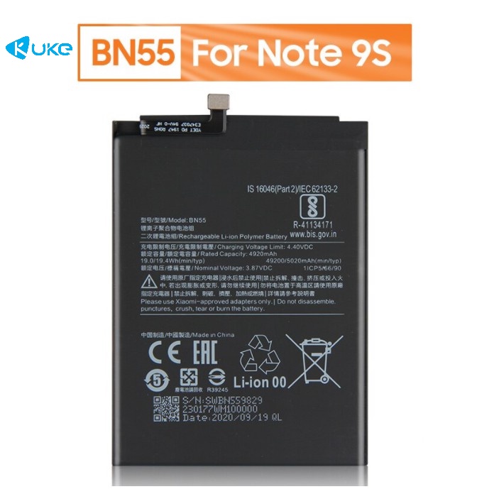KUKE Battery BN55 FOR Xiaomi Redmi Note 9S | Shopee Philippines
