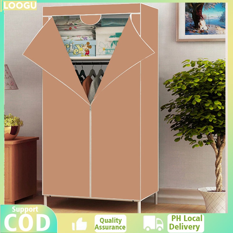 Fashion Zipper Wardrobe Clothes Storage Rack Cabinet Organizer DIY ...