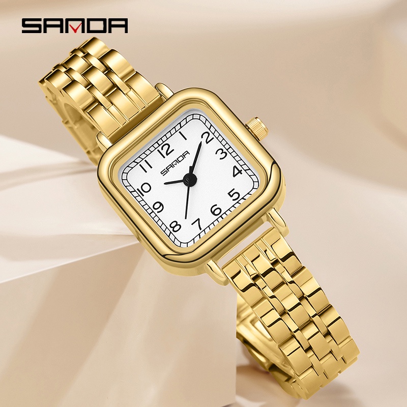 SANDA Women's Square High end Business Fashion Simple Luxury Quartz ...
