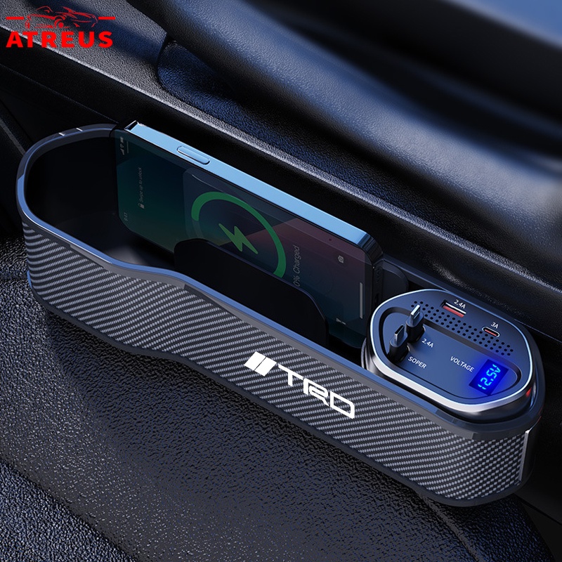 Toyota TRD Car Seat Gap Filler Organizer Front Seat Console Side Pocket ...