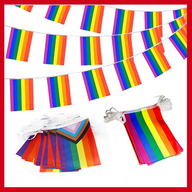 Rainbow Pride Flag Banner String for LGBTQ Party Decoration Bunting ...