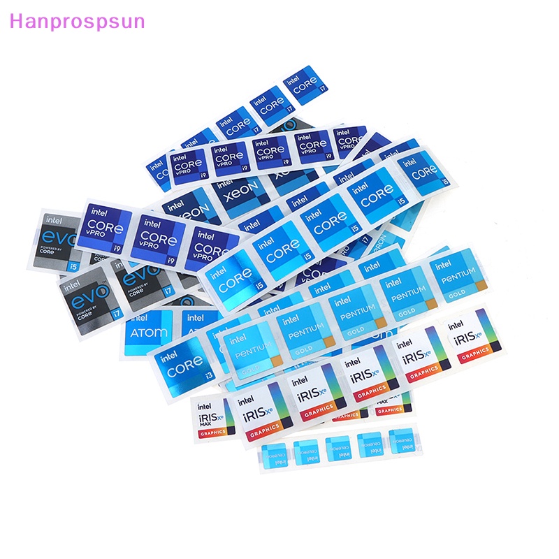 Hanprospsun> 5ps DIY Sticker Original Generation Cpu 10 i3 i5 i7 i9 ...