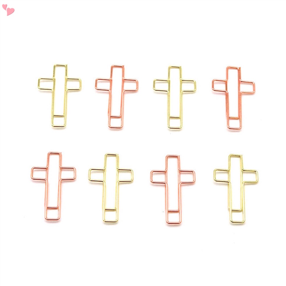 10 PCS Cute Paper Clips Gold and Rose Gold Colors, Cross Shaped Paper ...