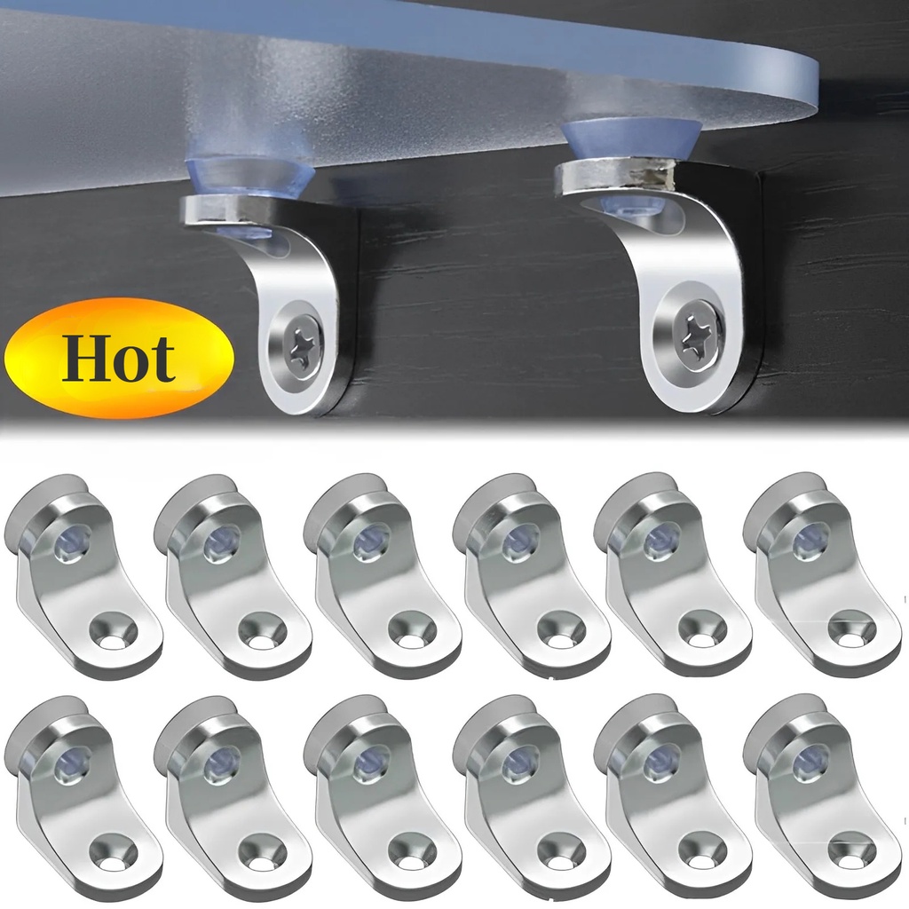 Glass Shelf Bracket Holder with Suction Cup/Studs Peg Wardrobes Closet ...