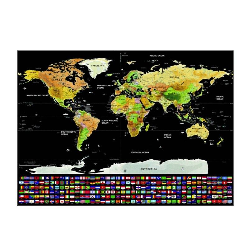 Scratch Off Map of The World Travel Map Poster Easy Scratching D F with ...