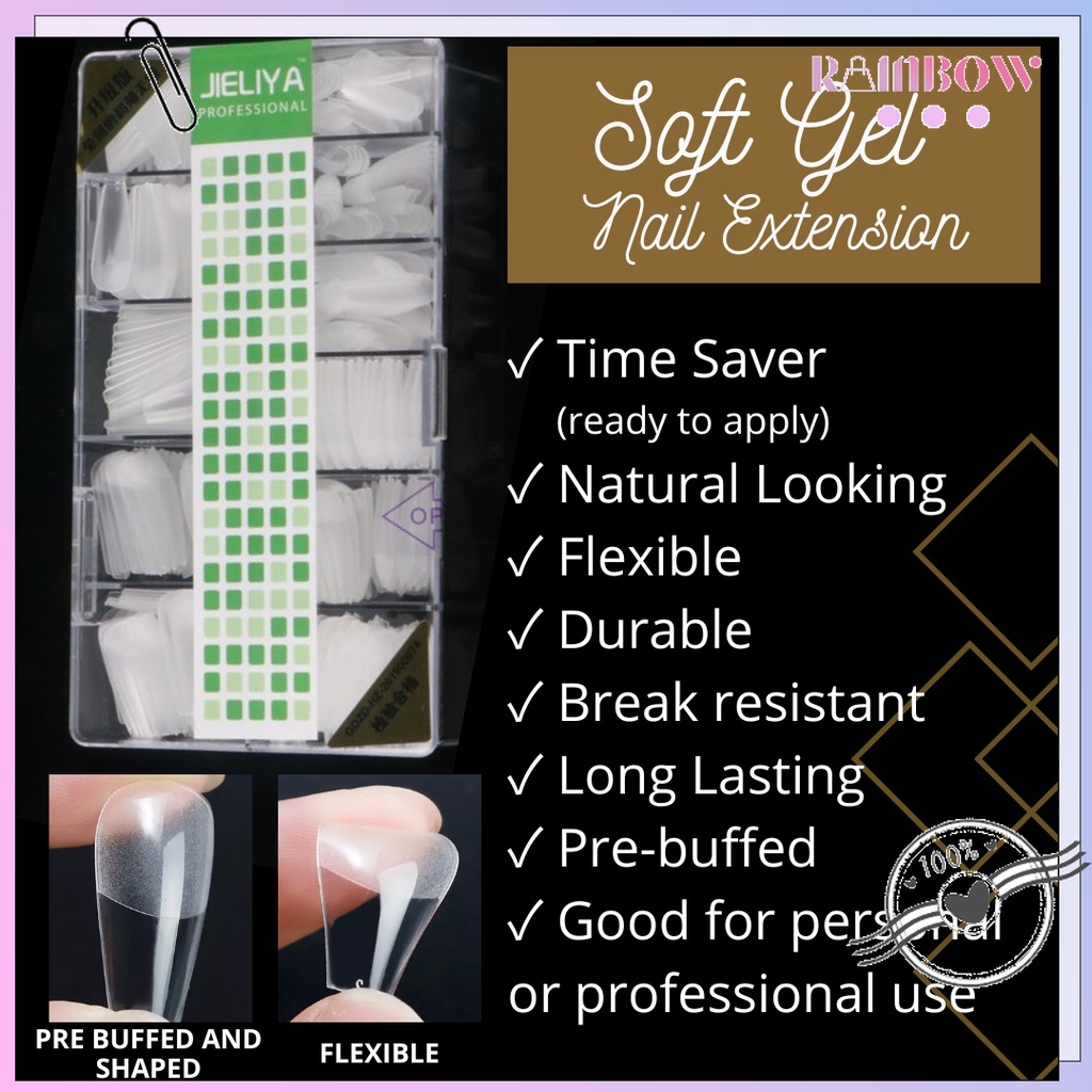 500Pcs Clear Nail Art Tips Quality Break Resistant Nail Extension Soft ...