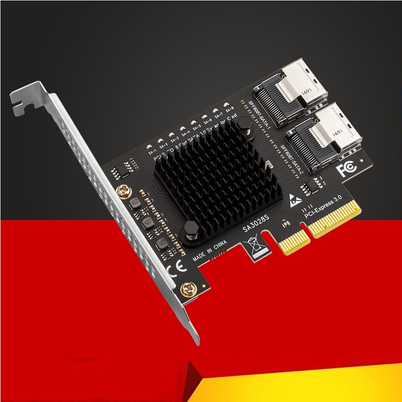 NEW PCIe to Mini SAS 8087 8 Port SATA 3.0 6Gbps SSD Adapter PCI-E PCI ...