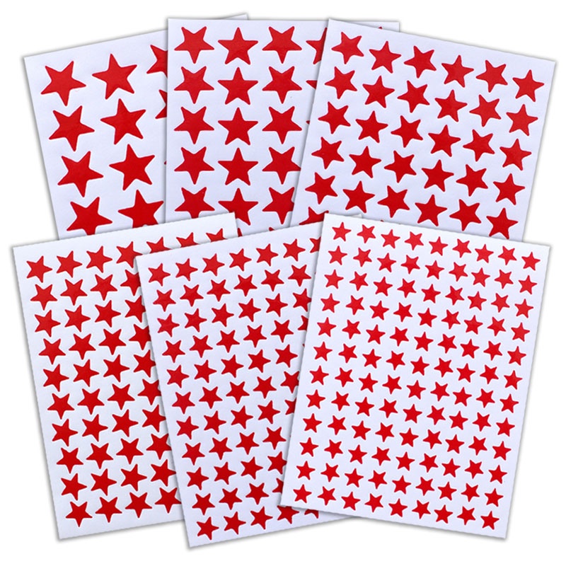 10sheets/Bag Red Star Sticker Stamping Five Pointed Star Sticker ...