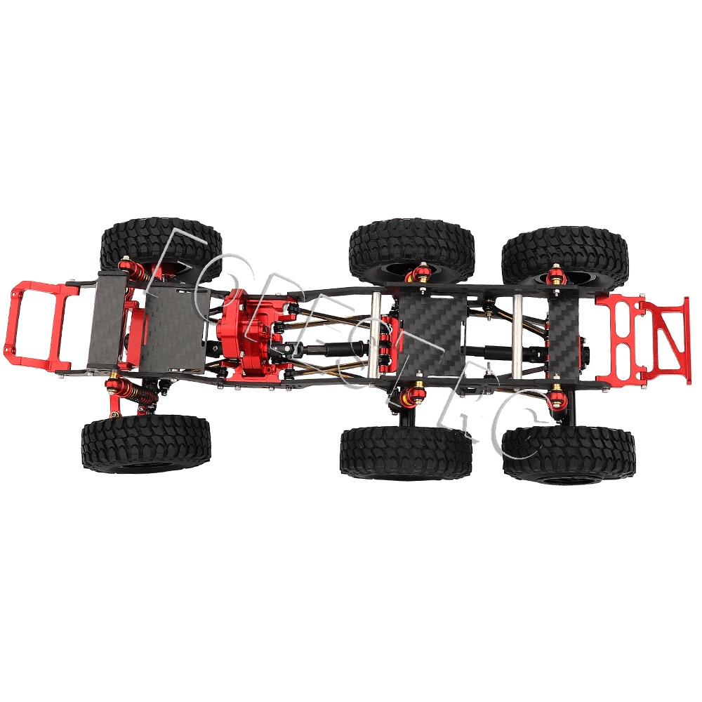 Carbon Fiber LCG Chassis Car Frame with Metal Axles Wheel Rims 1/24 Low Center Gravity Chassis ...