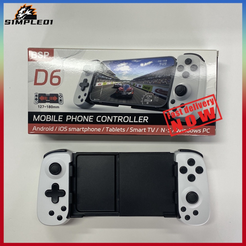 【New】 D6 Mobile Phone Wireless Bluetooth Telescopic Gaming Handle Android /ios High -precision 6 ...