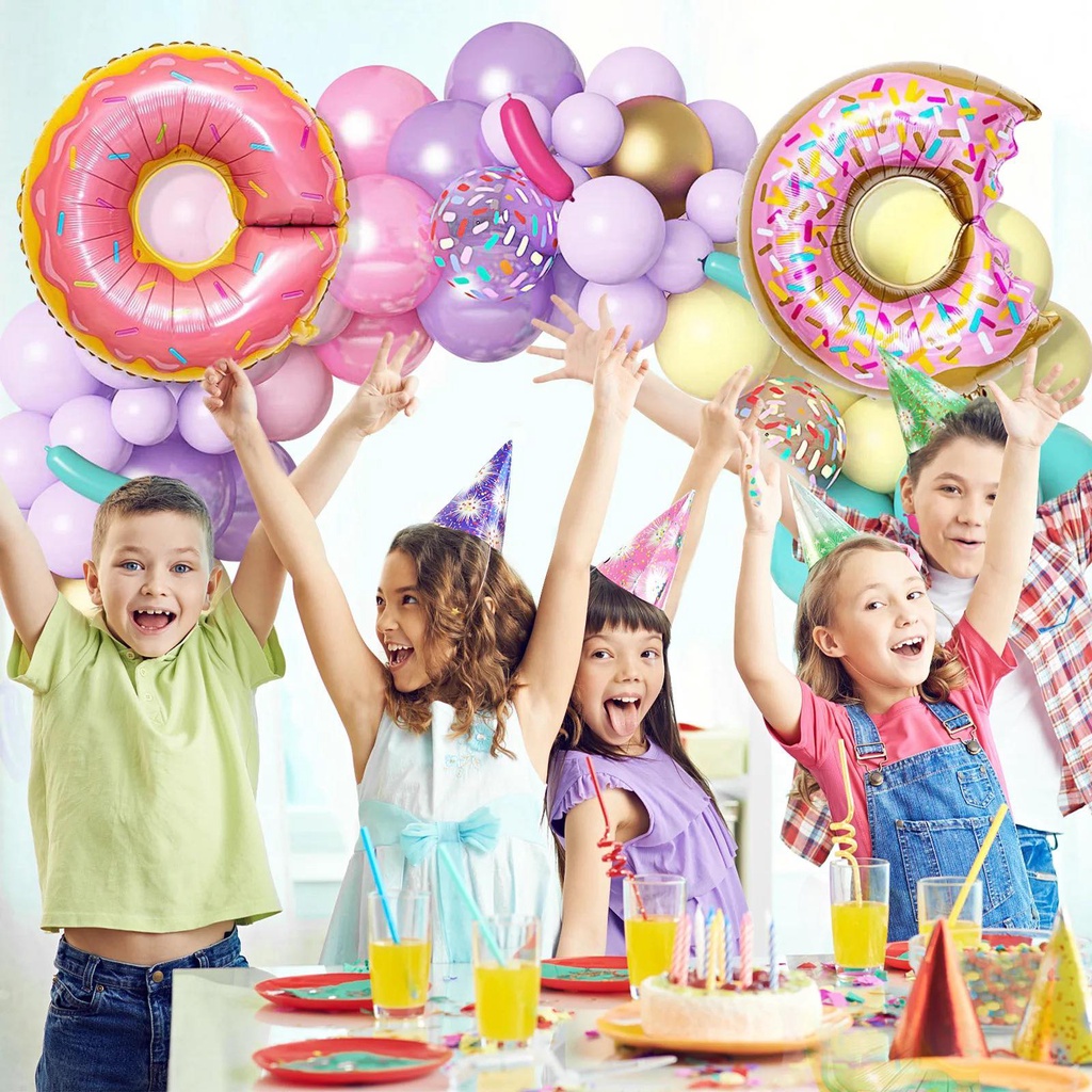 139pcs Pastel Donut Balloon Garland Arch Donut Sweet One Birthday Party Decorations | Shopee ...