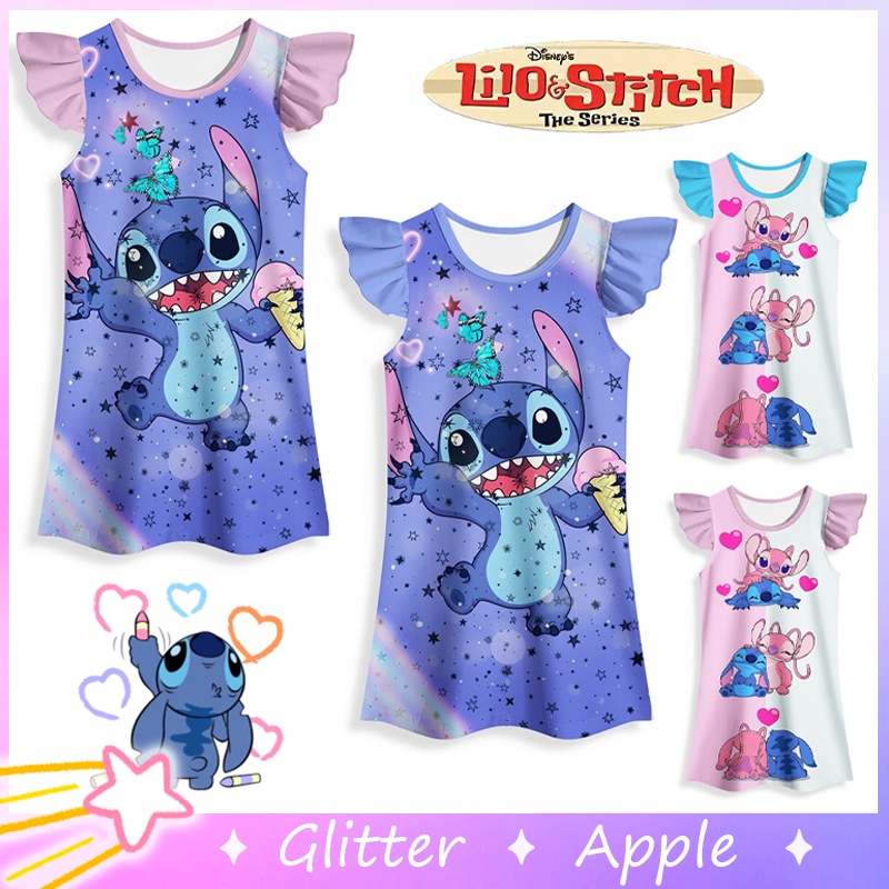 Lilo and Stitch Disney Cartoon Baby Costume Girl Short Sleeve Girls ...